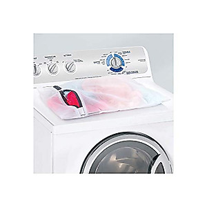 iDesign Mesh Laundry Bag Built in Zipper for Delicates, 16" x 0.5" x 20", Large