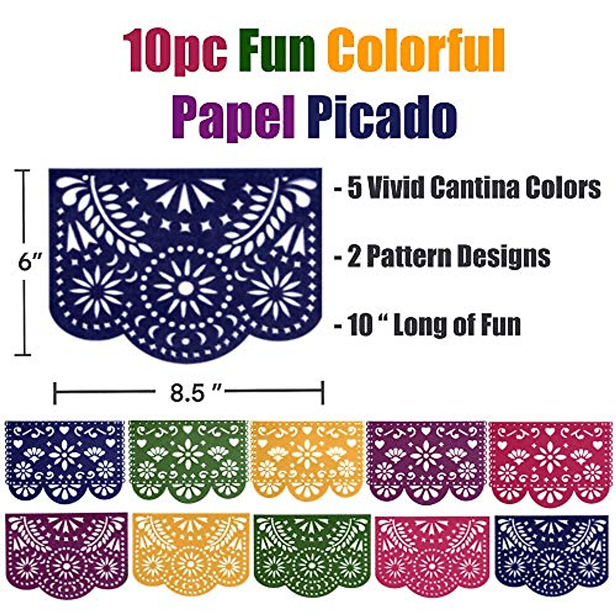 Mexican Fiesta Party Decorations – Cinco De Mayo - 6 Paper Fans, 5 Flowers Pom Poms, Papel Picado, Pennants Garland, PDF Games - Taco Bout Tuesday, Birthday, Engagement Supplies