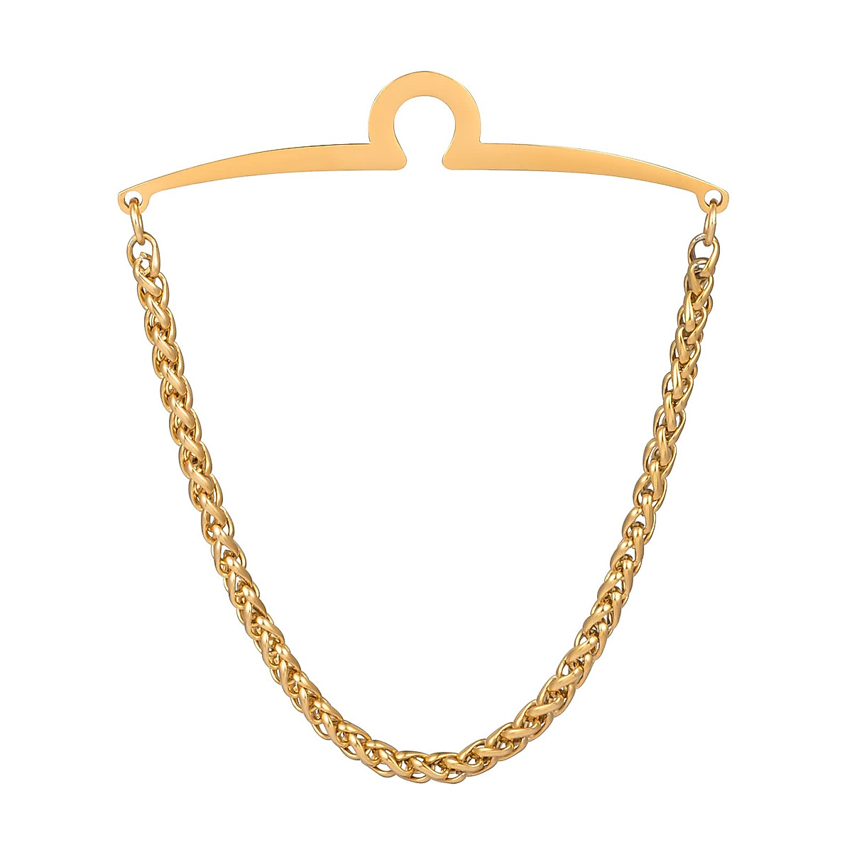 GWD Men for Tie chain Silver Golden Tie Clips Gift Box (Gold and silver A)