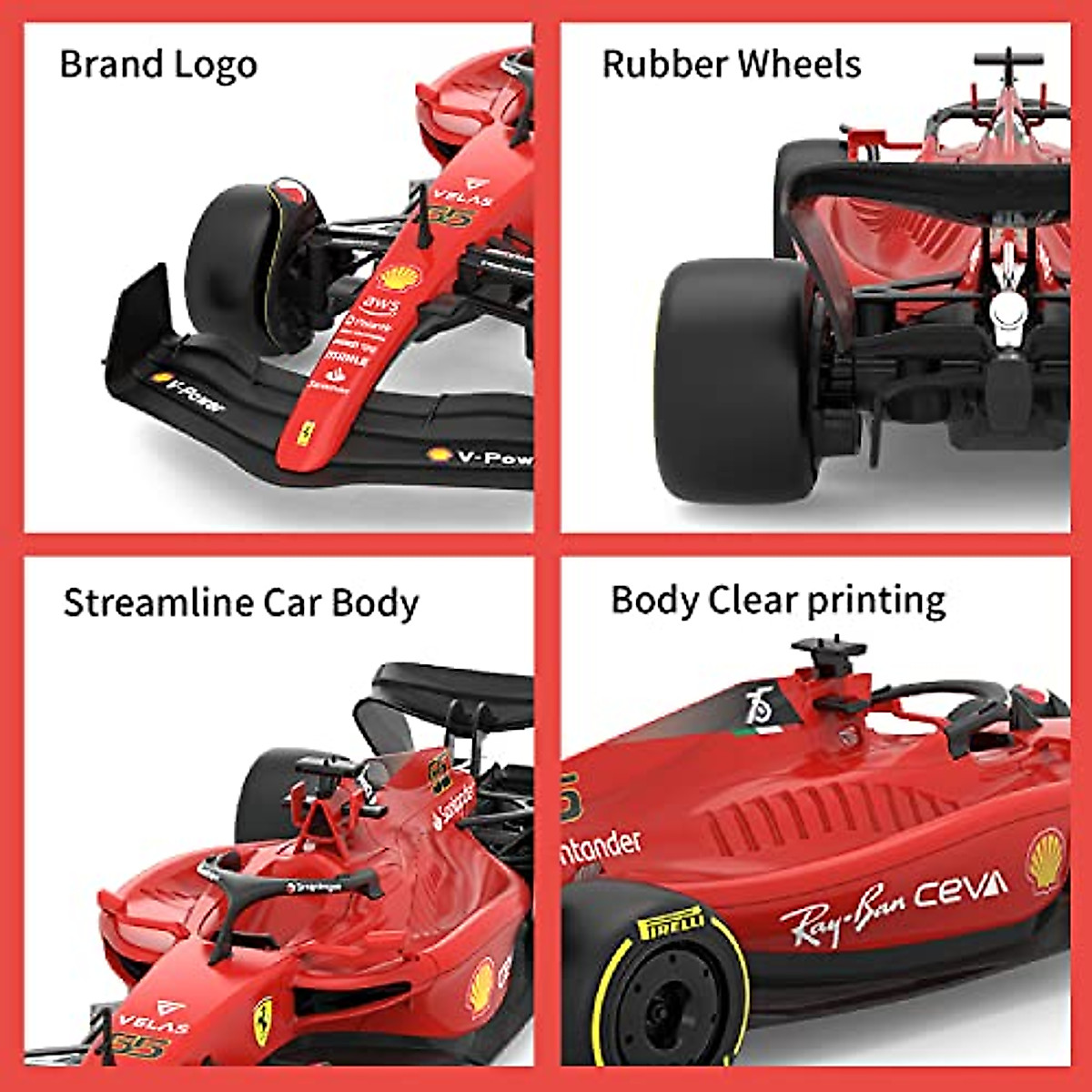 ZMZ F1 Remote Control Car 1:18 Scale Large Size F1 RC Car Officially Licensed RC Series Ferrari F1 75, Suitable RC Cars for Adults & Kids, Boys Girls Age 8-12 Years Birthday Ideas Gift