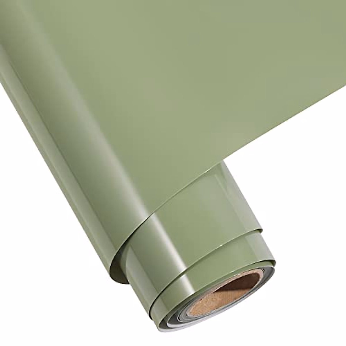 Gatichetta Heat Transfer Vinyl Roll, Khaki Green Iron on HTV 12" x 6FT, Smooth PU HTV for T-Shirts, Fabris, DIY Designs