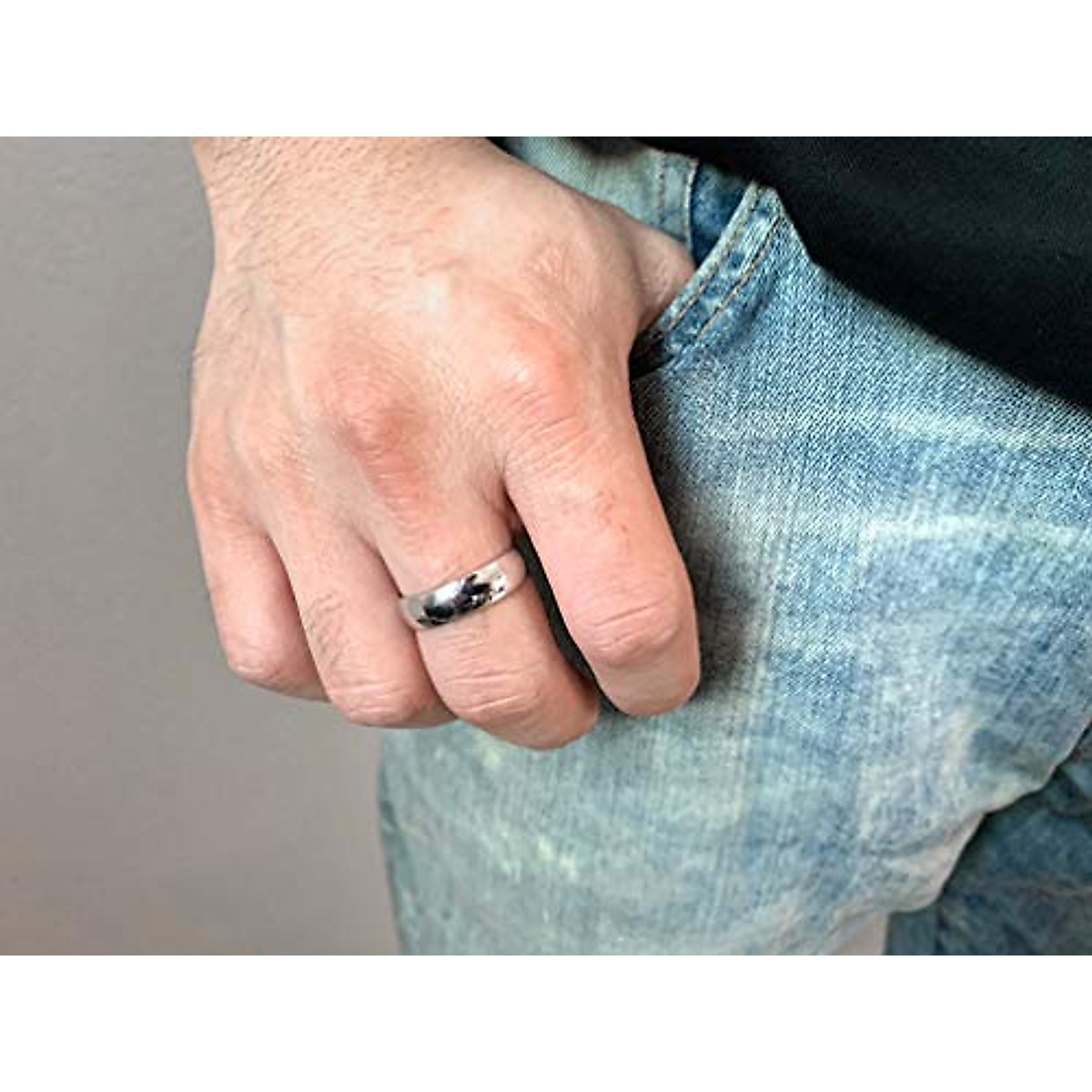 Tioneer Jewelry | Sterling Silver Plain Dome Wedding Band | Wedding Band for Women & Men | Sterling Silver Jewelry, Silver, 5mm, Size 9