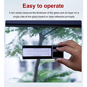 LS200 Glass Thickness Gauge - Accurate Measurement up to 70mm, Easy One-Side Operation for Glazing - Precision Tool for Architectural Laminated Glass, Window Walls, and Glass Bottles