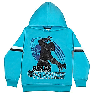 Marvel Avengers and Spider-Man Boys 2-Piece Fleece Sets, Fleece Hoodie and Pants Bundle Set for Boys (Black Panther, 5/6)