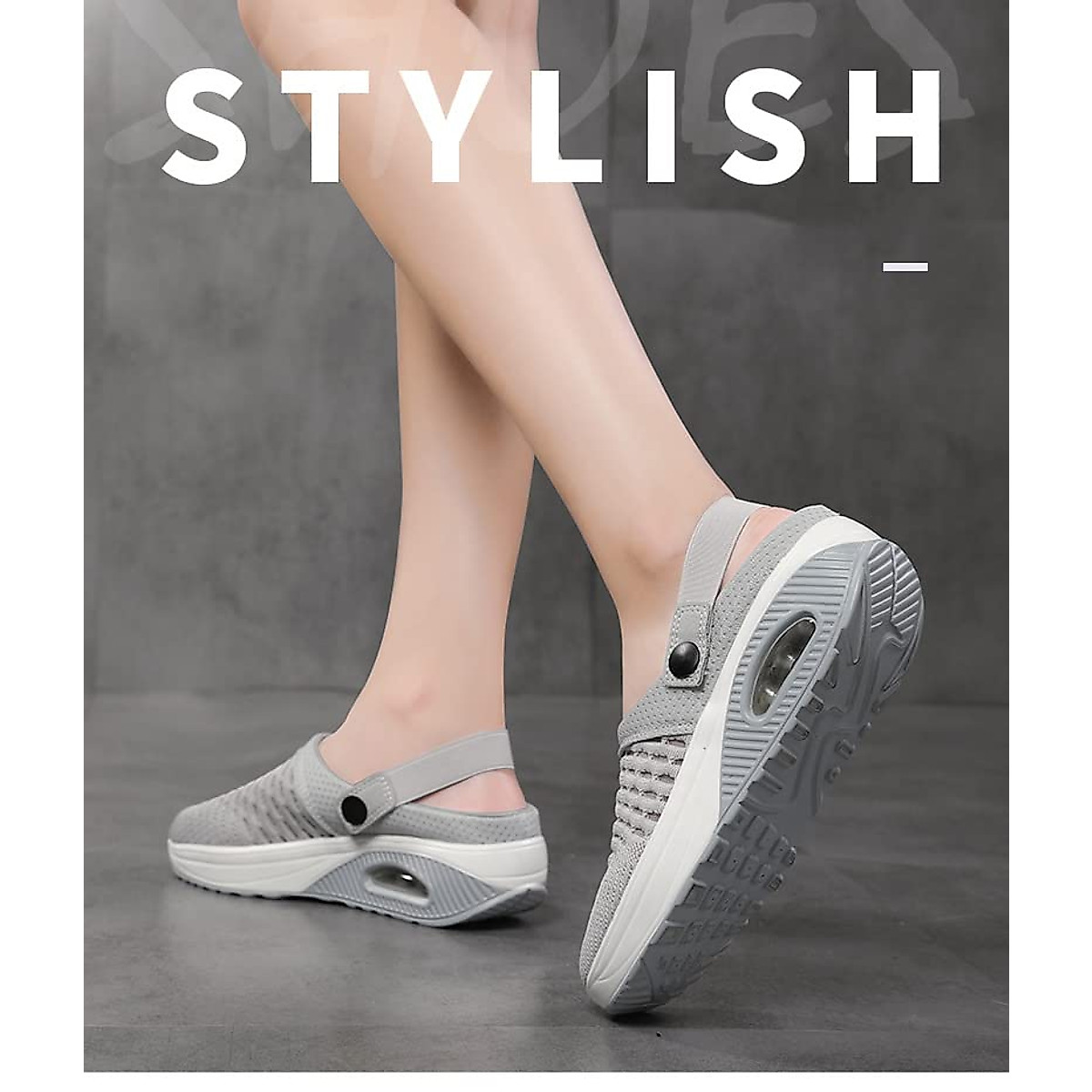 Dosurgorn Women Walking Shoes Air Cushion Slip-On Shoes - Orthopedic Diabetic Walking Shoes (Black,10)