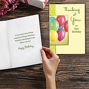 Designer Greetings Assorted Birthday Cards (12 Foiled and Embossed Greeting Cards with 13 Colored Envelopes; 3 Each of 4 Designs)