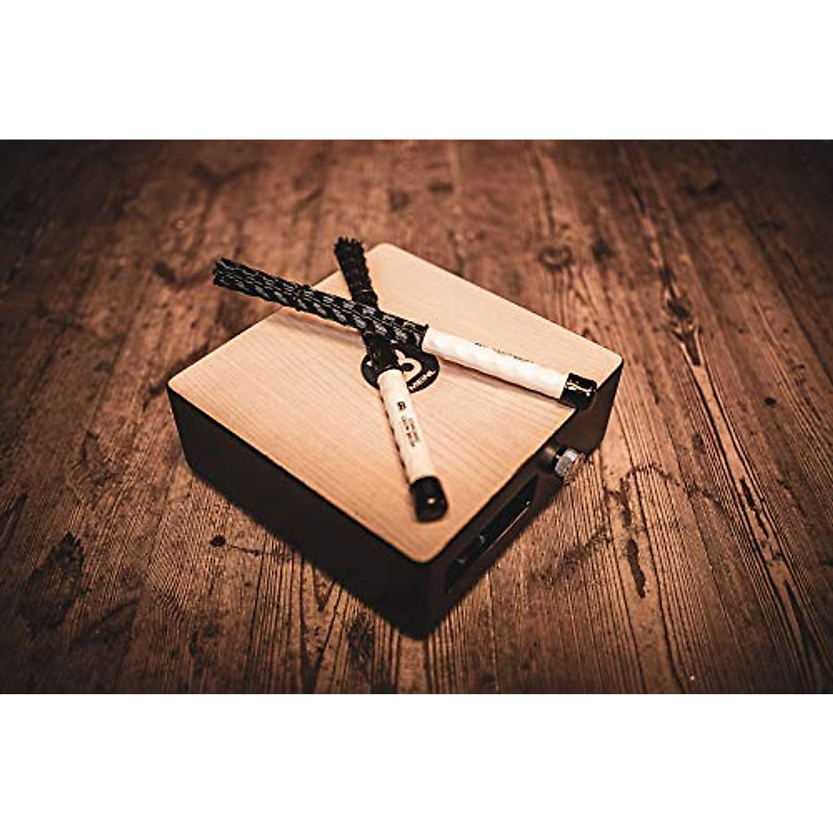 Meinl Percussion Pickup Cajon Snare with Electronics for Amp or PA System, Includes Standard Brushes — NOT Made in China — American White Ash/MDF, 2-Year Warranty (TMPPCS)