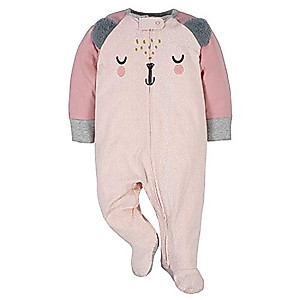 Gerber Baby Girls 4 Pack Sleep 'N Play Footie Bear Pink 0-3 Months