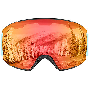 Retrospec Zenith Ski Goggles for Men and Women Over Glasses, UV Protection, Anti-Fog, Scratch Resistant Snow Goggles for Skiing and Snowboarding