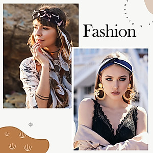 Janinka 60 Pcs Boho Knotted HairBands for Women's Hair Bulk, Twist Knotted Headband Non Slip Head Wraps for Wigs washing face, Stretchy Floral Bandeau Hairband Hair Accessories