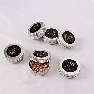 KAFENDA Natural Wood Chips, 6 Natural Wood chip Flavors: Walnut, Cherry, pear, Peach, Oak, Apple Wood. Used for Smoking and Grilling, Cocktails and Meats