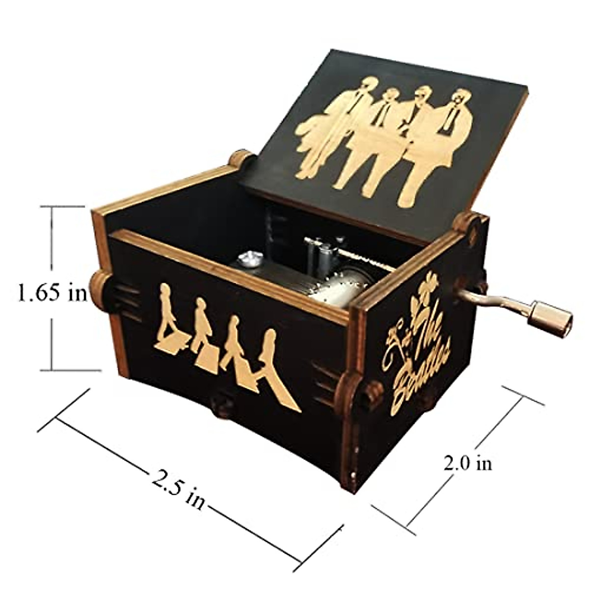 Beatles music box, wooden hand-cranked music box, wooden toys for star fans, gifts for boyfriends and kids, Valentine's Day, birthdays, Halloween and Christmas. (Beatles song)