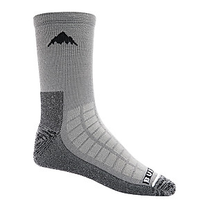 Burton Lightweight Crew Socks, Gray Heather, M