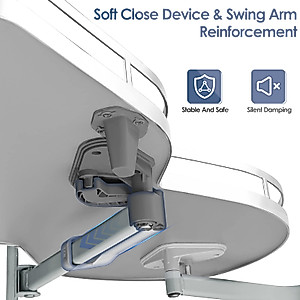 LIVOSA 36" Kitchen Corner Cabinet Blind Pull Out Organizer with 2 Non-slip Tiers Swing Tray and Soft Close, Right Handed Open, White