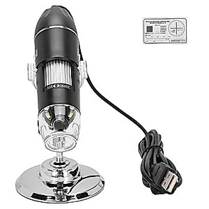 CiCiglow Digital USB Microscope 1600X 8LED Portable Digital Electronic Microscope with Stand Compatible for Windows 7, for Windows 10/10.13
