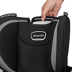 Evenflo Revolve360 Slim 2-in-1 Rotational Car Seat with Quick Clean Cover (Salem Black)