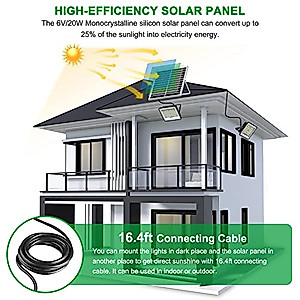 Engrepo 200 Watts Solar Flood Light Outdoor 1500LM Dual White Floodlights Auto On/Off Dusk to Dawn with Remote Control for Yard, Garden, Shed, Barn.