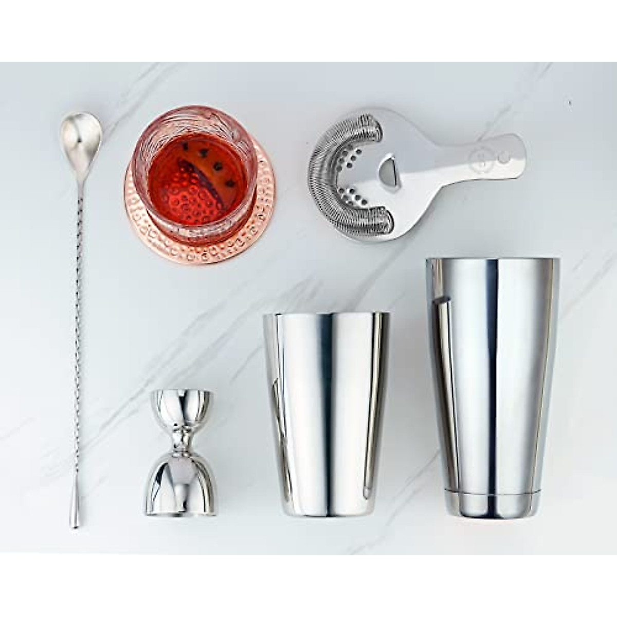 Derrison Bell Jigger Stainless Steel Bar Tool With 0.5oz, 1oz, 1.5oz and 2oz Measuring Marks, Mirror Polished Finish, One Jigger