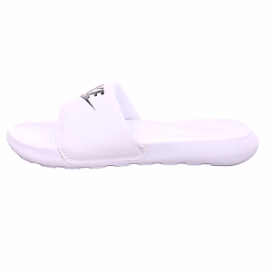 Nike Women's Victori One Slides Sport Sandal, White/Black-White, 8