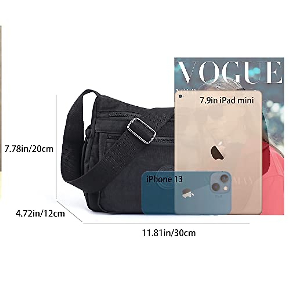 Crossbody Bags for Women Waterproof Tote Bag Casual Nylon Purse Handbag RFID Lightweight Messenger Bag