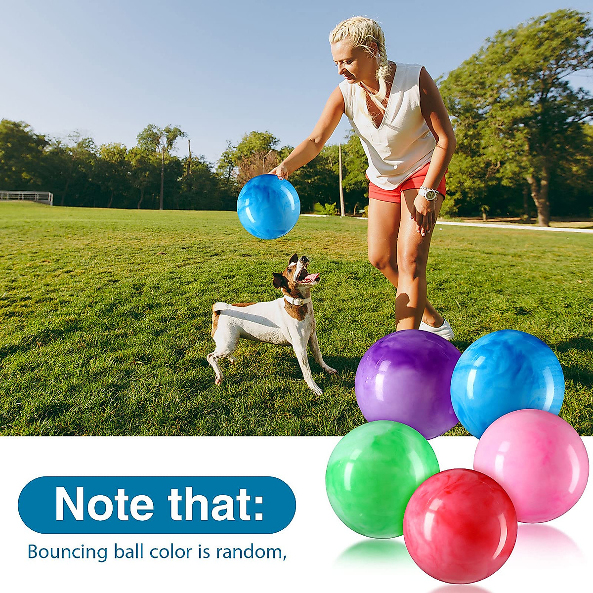 Threan 6 Pieces Bouncing Ball for Kids Marbleized Bouncy Balls Inflatable Ball Pump with Air Needle Colorful Bouncy Balls Cloud Bouncing Balls for Pets Adults Handballs Playground(8.5 Inches)