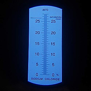 AMTAST Salinity Refractometer Salt Water Tester ATC Automatic Temperature Compensation for Brine, Food, Industry, Seawater 0~28% Scale Range, Made of Copper Not Cheap Aluminum