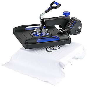 VEVOR Heat Press Machine, 15 x 15 Inches, Fast Heating, 360 Swing Away Digital Sublimation T-Shirt Vinyl Transfer Printer with Anti-Scald Surface, Canvas Bag, Pillow, Banner, ETL Listed, Blue