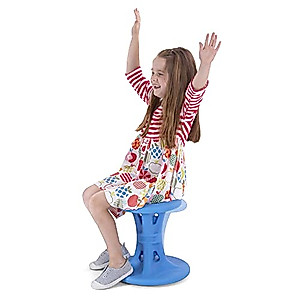 Simplay3 Play Around Wiggle Chairs 2-Pack, Kids Wobble Stools for Improved Focus and Attention - Blue, Made in USA