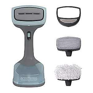 BLACK+DECKER Advanced Handheld Garment / Fabric Steamer with 3 Attachments, Gray/Blue, HGS200