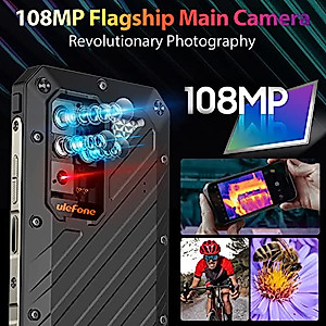 Ulefone Power Armor 18T 5G Rugged Phone, Thermal Imaging Camera 108MP Main Camera, 17GB+256GB MTK Dimensity 900, 9600mAh Battery QI 15W Wireless Charging, 6.58” FHD+ Corning Gorilla Screen, Android 12