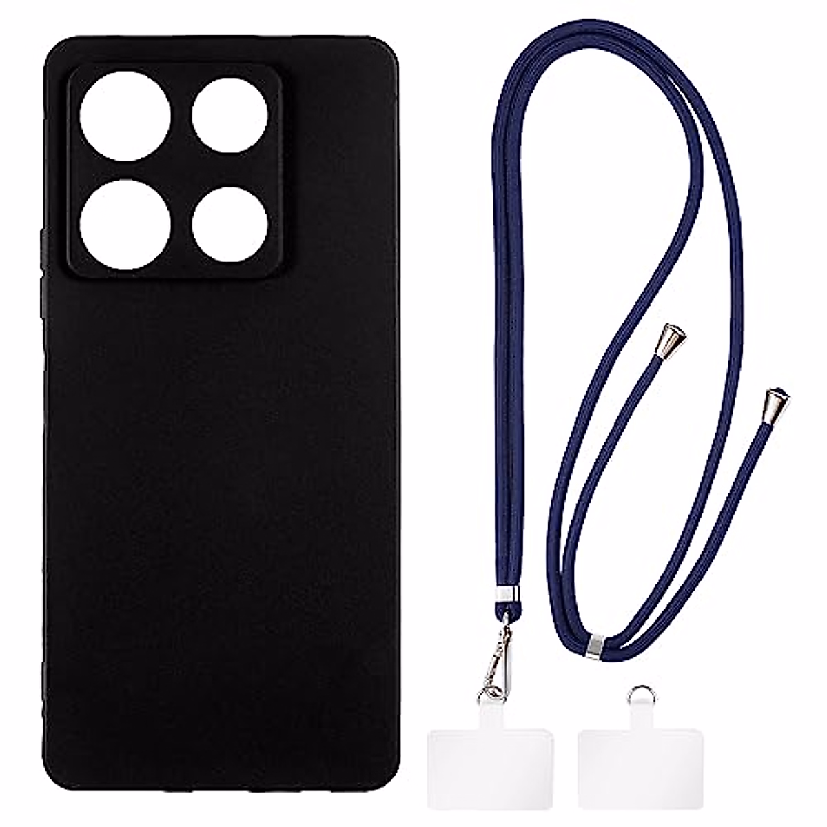 Shantime Infinix Note 30 Pro 4G X678B Case + Universal Mobile Phone Lanyards, Neck/Crossbody Soft Strap Silicone TPU Cover Bumper Shell for Infinix Note 30 Pro 4G X678B (6.78”)