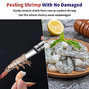ADORAMBLING 3PC Shrimp Deveiner Tool Stainless Steel Shrimp Deveining Tool Efficient Shrimp Peeler and Deveiner Tool Portable Shrimp Cleaner Shrimp Knife for Easy Shrimp Deveining Shrimp Cleaning Tool