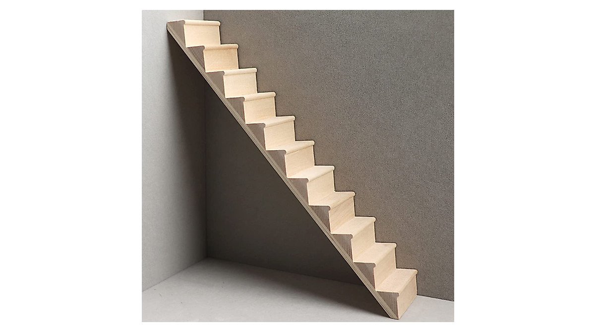 Toyvian Miniature Dollhouse Stairs - Realistic Wooden Model for DIY