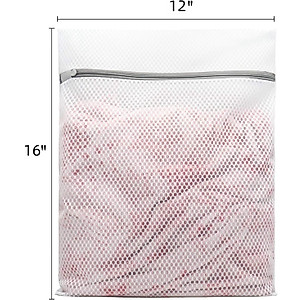 3Pcs Durable Fine Mesh Washer Bags For Delicate Clothes. Suitable For Full-size Washing Machines and Portable Washing Machines, 12 x 16 inches (XYD-6)