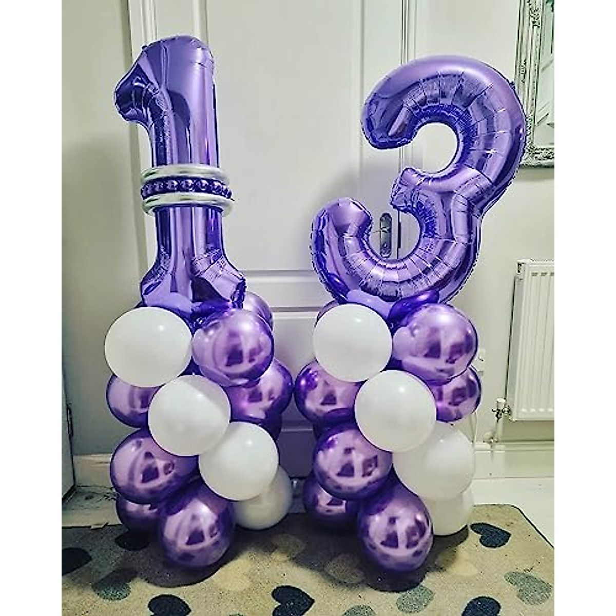 Number 30 Purple Balloons 40 Inch Giant Purple 30 Number Foil Helium Balloons for 30th Purple Birthday Party Supplies 30th Anniversary Events Decorations