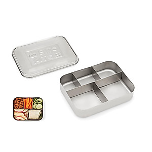 Bits Kits Stainless Steel Bento Box Lunch and Snack Container for Kids and Adults, 5 Sections
