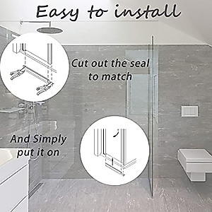 Frameless Shower Door Bottom Seal 2-Pack 1/4”x 39”Glass Shower Door Seal Strip Stop Shower Leaks and Create a Water Barrier