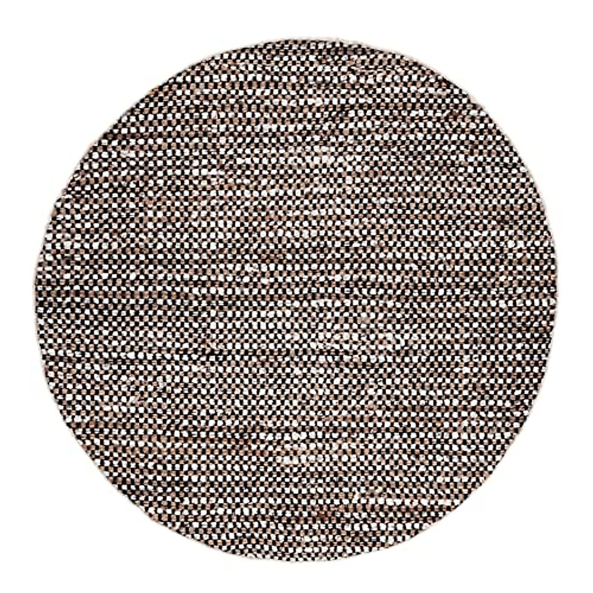 Safavieh Natura Collection Area Rug - 6' Round, Black & Ivory, Handmade Flat Weave Wool & Jute, Ideal for High Traffic Areas in Living Room, Bedroom (NAT349Z)