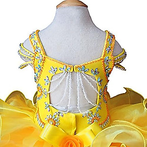Jenniferwu G123 Infant Toddler Baby Newborn Little Girl's Pageant Party Birthday Dress Yellow Size 3T