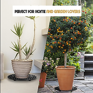 moonoom 8 Pcs Plants Pot Elevator, 12 Inch Plastic Flower Plant Stands, Portable Patio Planter Holder for Indoor Outdoor Preventing Floor Patio Deck from Damage and Rot