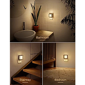 LED Night Light, DORESshop Night Lights Plug Into Wall [2 Pack] with Dusk-to-Dawn Sensor, Dimmable Nightlights, Adjustable Brightness for Bathroom, Hallway, Bedroom,Kids Room,Stairway,Soft White 3000K