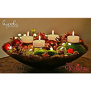 Hyoola Tea Light Candles - 16 Pack - White Jumbo Unscented Tealight Candles - Long Burning - 10 Hours