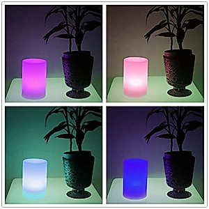 AMZSTAR LED Mood Lights, Cylinder Led Light with Remote Indoor and Outdoor Use 16 Color Changing Dimmable Led Pond Light Mood Light for Garden Party Decoration(Cylinder 10x10x15cm)