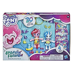 My Little Pony Smashin’ Fashion Party 2-Pack - 30 Pieces, Pinkie Pie and DJ Pon-3 Poseable Figures and Surprise Fashion Toy Accessories