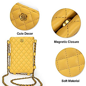 Montana West Small Quilted Cell Phone Purse for Women Soft Chain Crossbody Cellphone Wallet Bag MBB-MWC-141YL