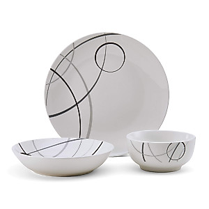 Studio Nova Porcelain 18-Piece Dinnerware Set, Service For 6, Circles
