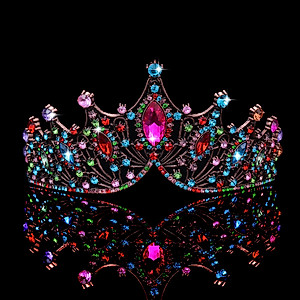 Kamirola Baroque Queen Crown,Rhinestone Wedding Bridal Crown and Tiaras Crystal Headband For Birthday Prom Pageant Party halloween… TR09 (Purple 13)