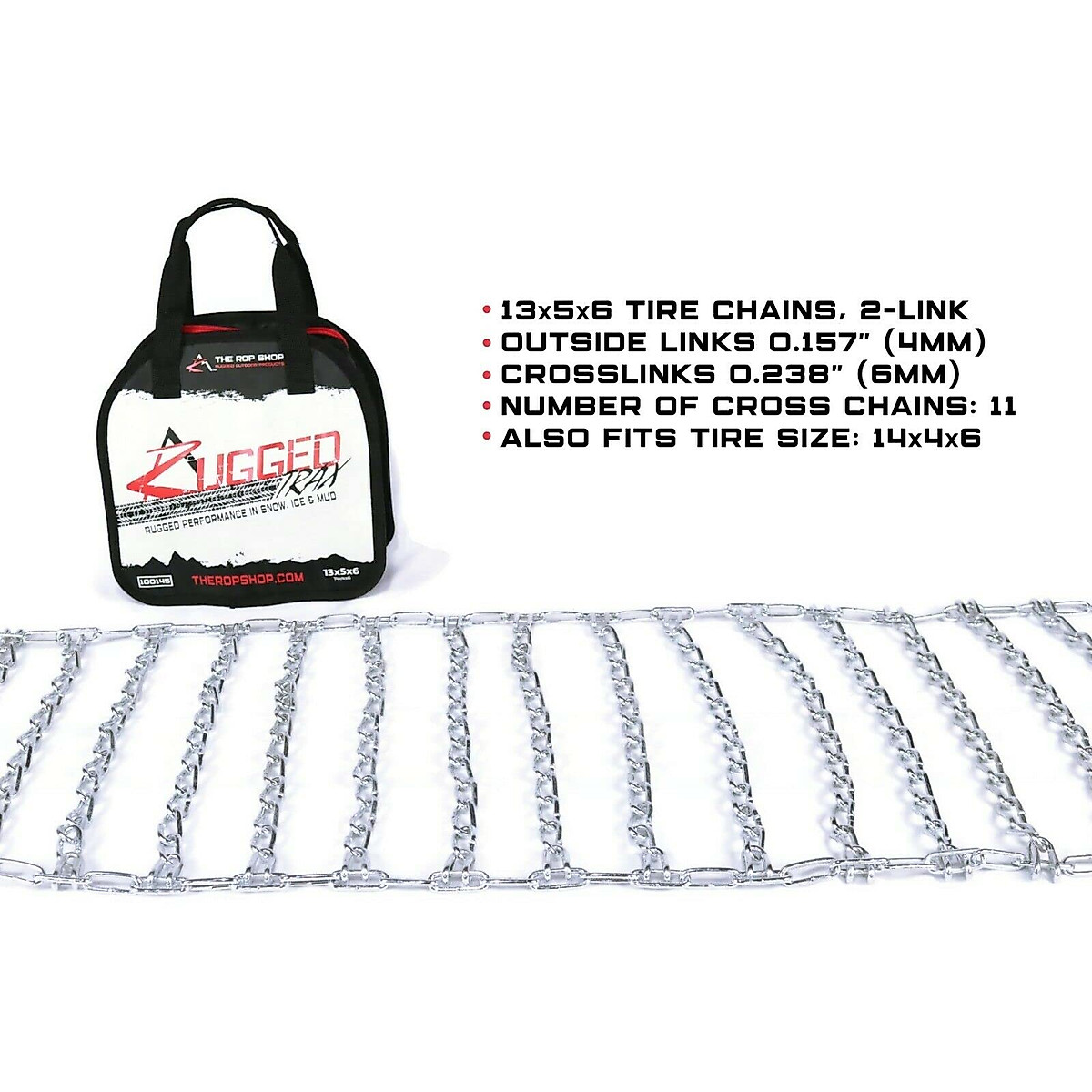 The ROP Shop | Pair of 2 Link Tire Chains 13x5x6 for Toro Snow Blower, Thrower & Lawnmowers