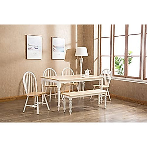 Boraam Farmhouse Table [WHT/NAT], Dining, White/Natural