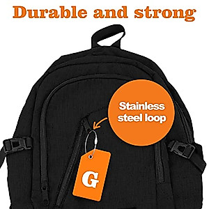 2 Pack Initial Letter Silicone Luggage Tag Baggage Handbag School Bag Suitcase Instrument Tag Orange by Gostwo (G)